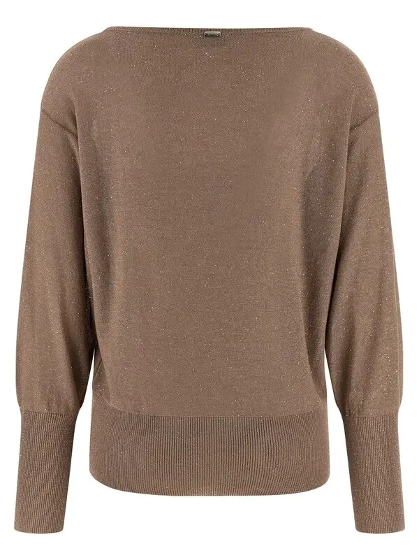 Herno Lamé And Sequin Embellished Sweater - Brown