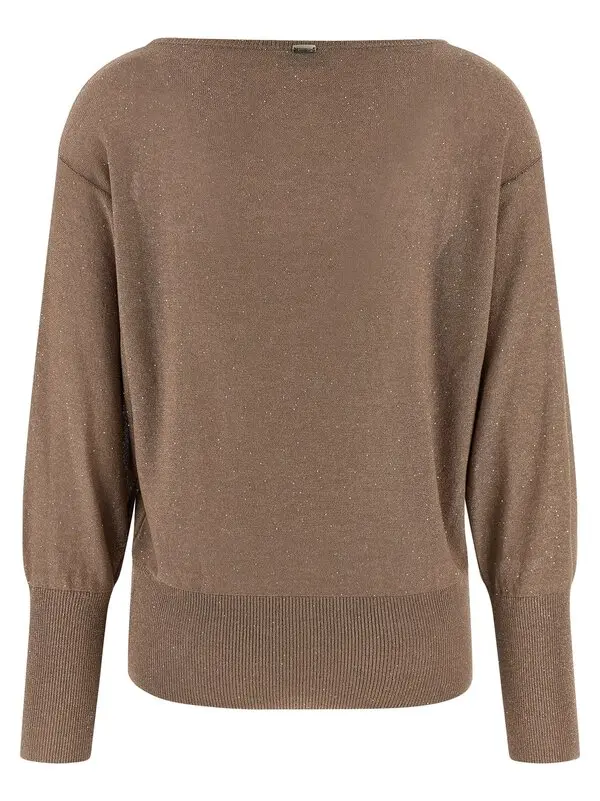 Herno Lamé And Sequin Embellished Sweater - Brown