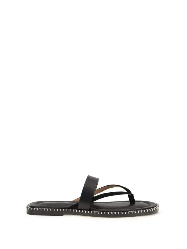 Dries Van Noten Slip-on Leather Sandals With Sequins - Black