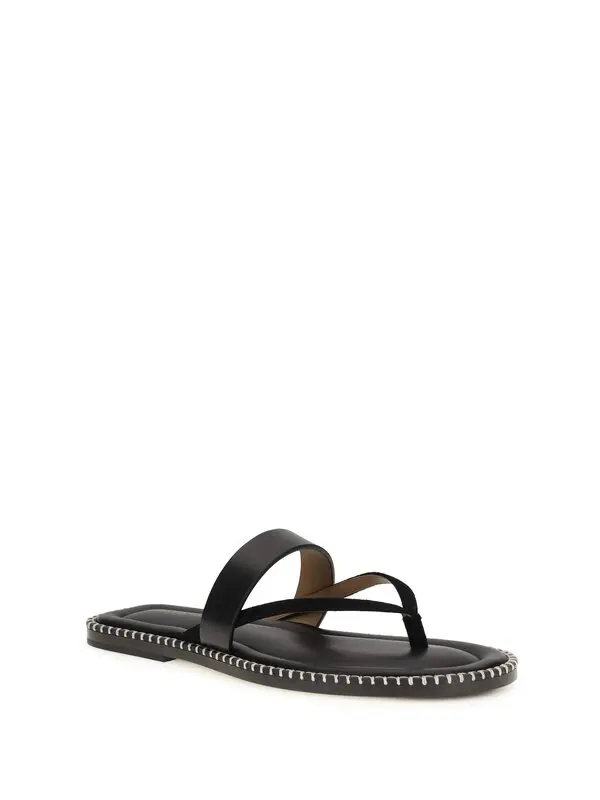 Dries Van Noten Slip-on Leather Sandals With Sequins - Black