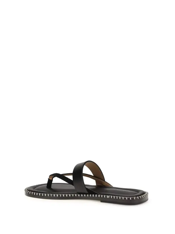 Dries Van Noten Slip-on Leather Sandals With Sequins - Black