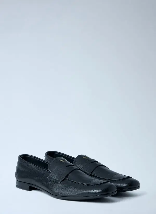 Prada Leather Loafers - Black