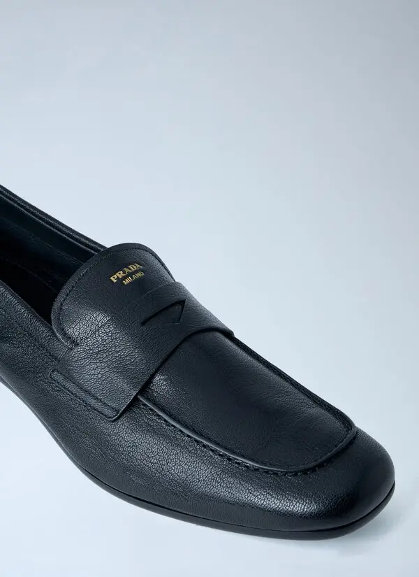 Prada Leather Loafers - Black