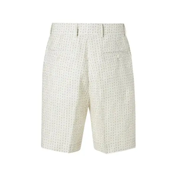 Fendi Tailored Linen Blend Trousers - Cream