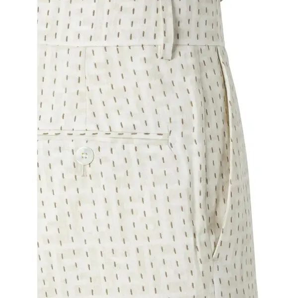 Fendi Tailored Linen Blend Trousers - Cream
