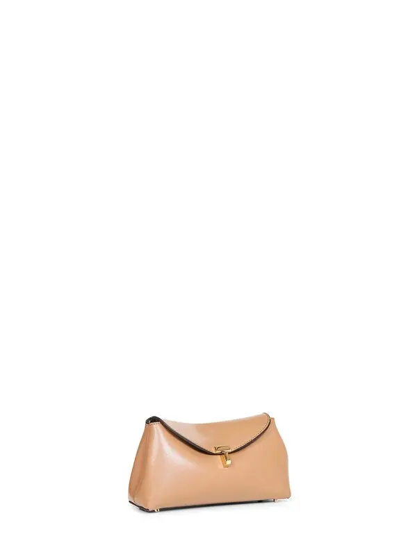 TOTEME Camel Mini T-lock Clutch Bag
