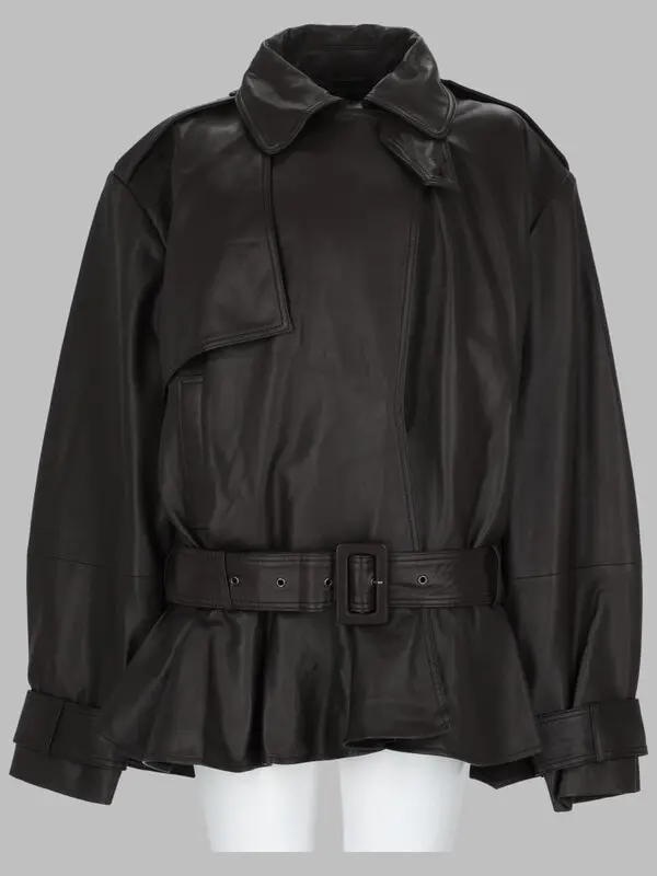 ROTATE BY BIRGER CHRISTENSEN Leather Biker Jacket - Brown