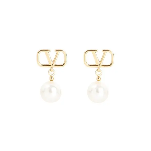 Valentino Garavani Vlogo Signature Pearl Earrings - Silver