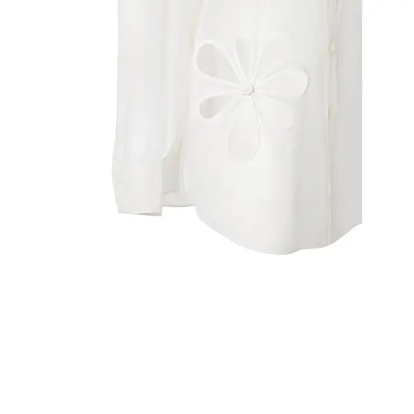 Fendi Flower Appliqué Silk Blend Shirt
