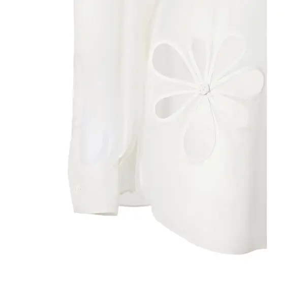 Fendi Flower Appliqué Silk Blend Shirt