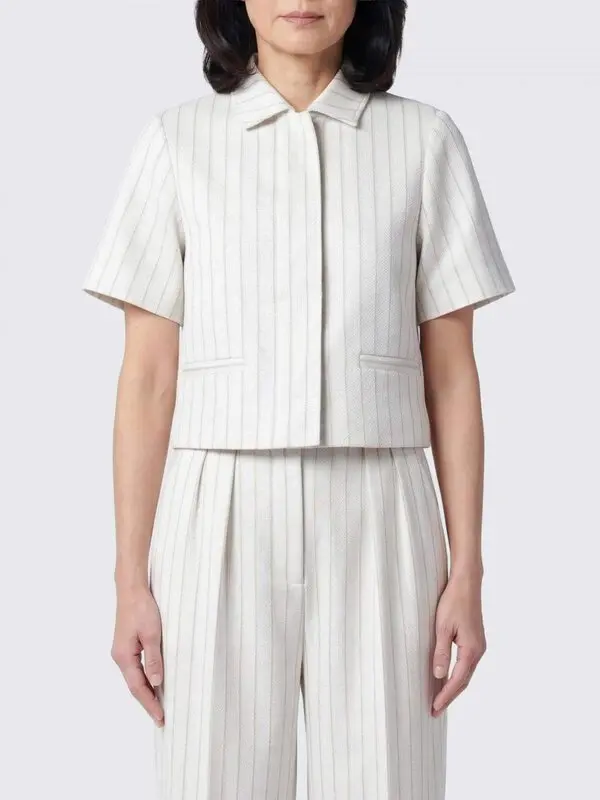 Max Mara Striped Cotton Overshirt - White