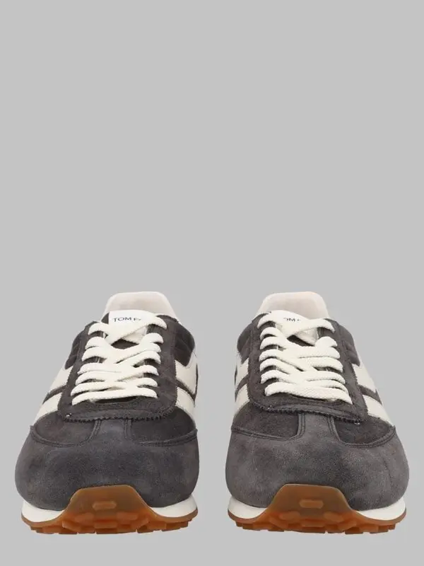 TOM FORD Sneaker Mick In Pelle Scamosciata - Gray
