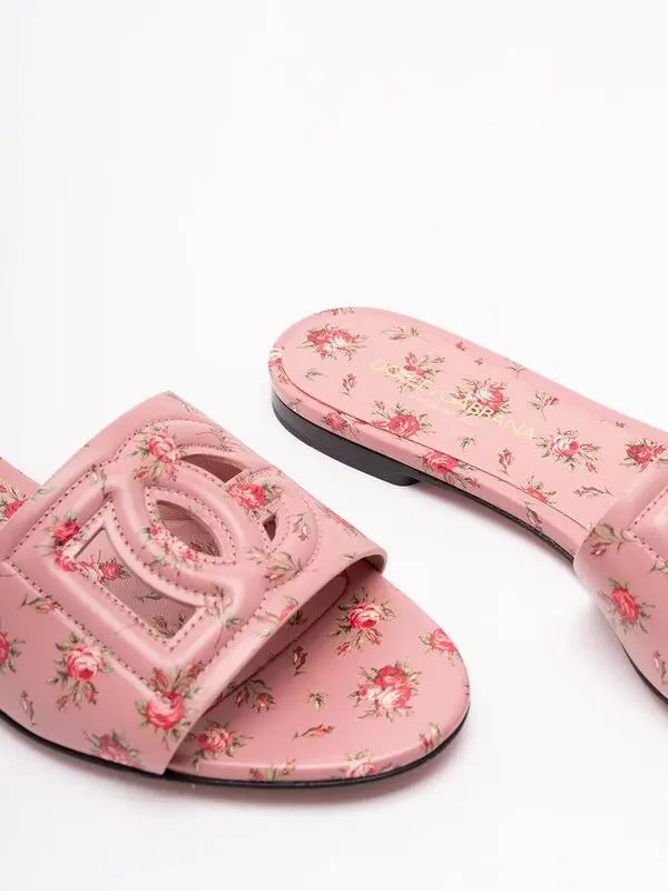 Dolce & Gabbana Sliders With Florar Print - Multicolor