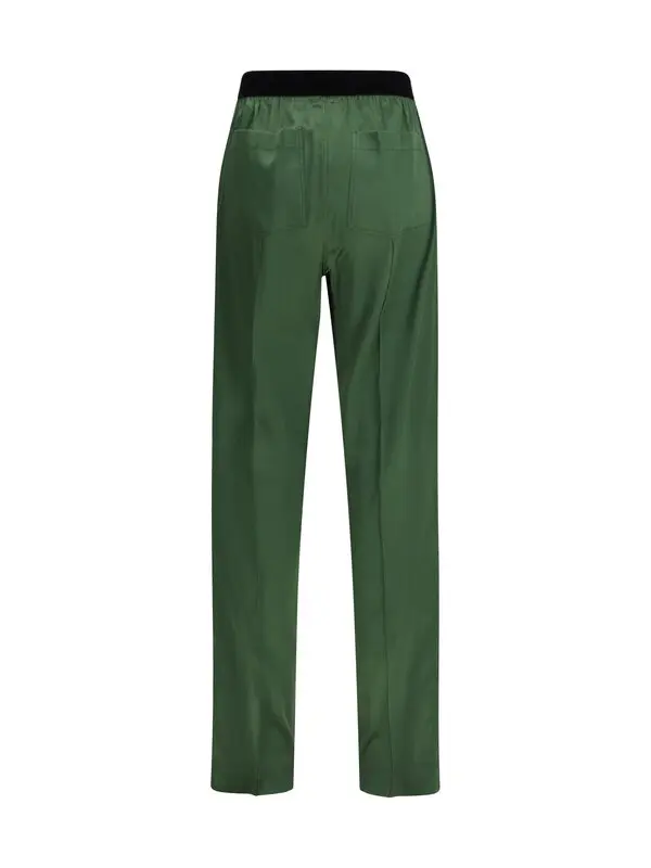 TOM FORD Stretch Silk Satin Pants - Green