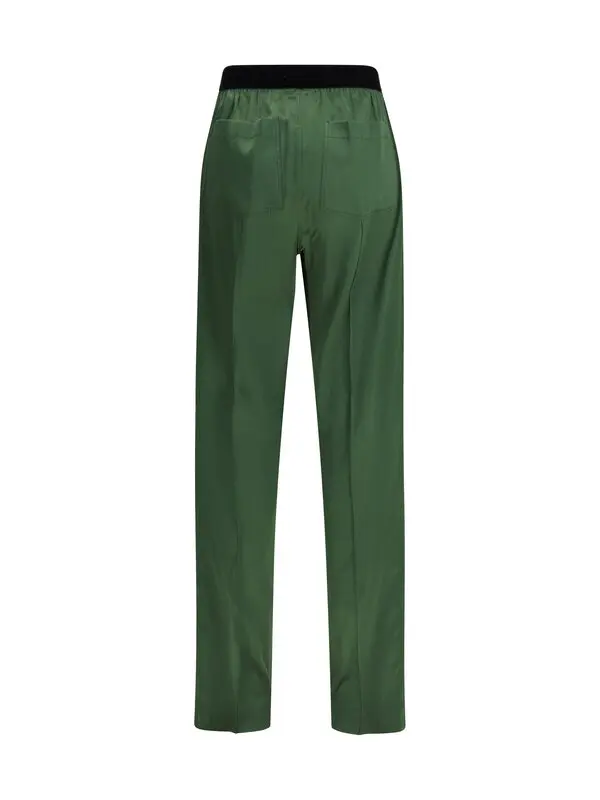 TOM FORD Stretch Silk Satin Pants - Green