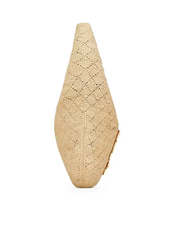 Saint Laurent Icare Raffia Hobo Bag - Cream