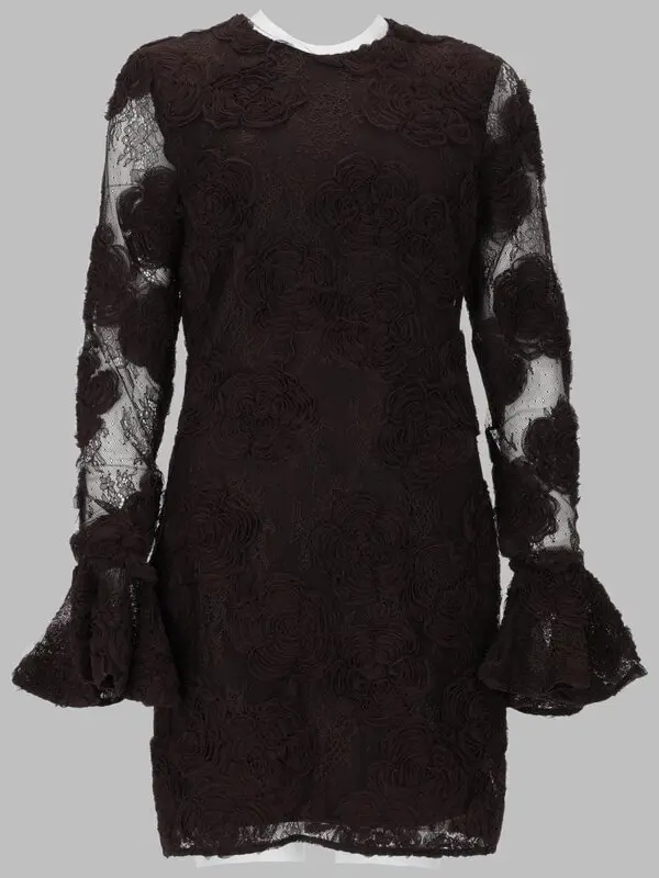 ROTATE BY BIRGER CHRISTENSEN Mini Dress With Floral Details - Brown