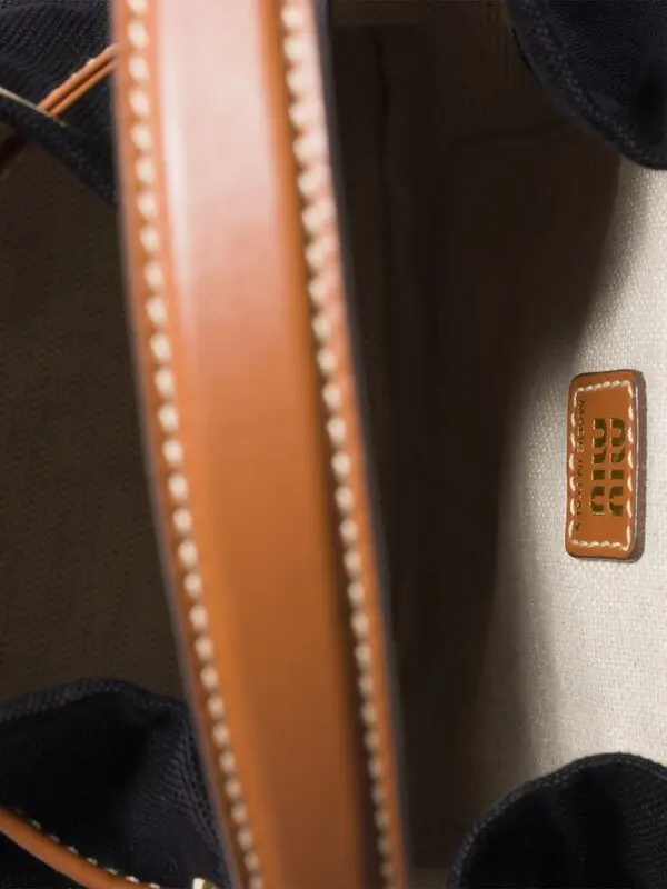 Miu Miu Canvas And Leather Medium Backpack