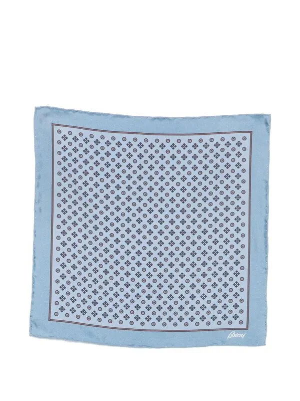 Brioni Printed Silk Pocket Square - Multicolor