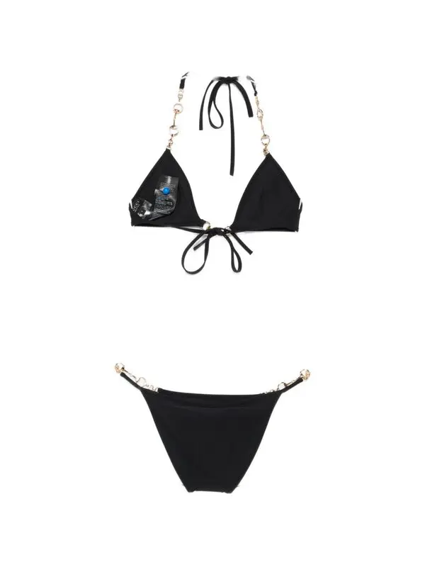 Gucci Hobrsebit Detail Triangle Bikini Set