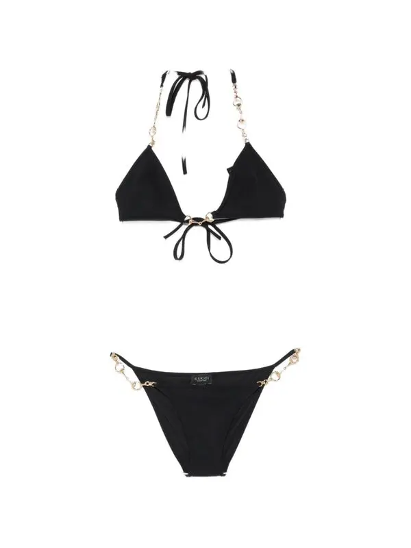 Gucci Horsebit Detail Triangle Bikini Set - Multicolor