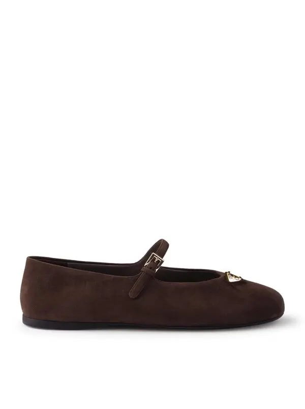 Prada Suede Ballerinas - Brown