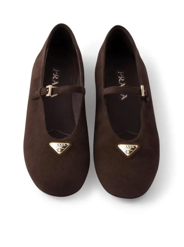 Prada Suede Ballerinas - Brown