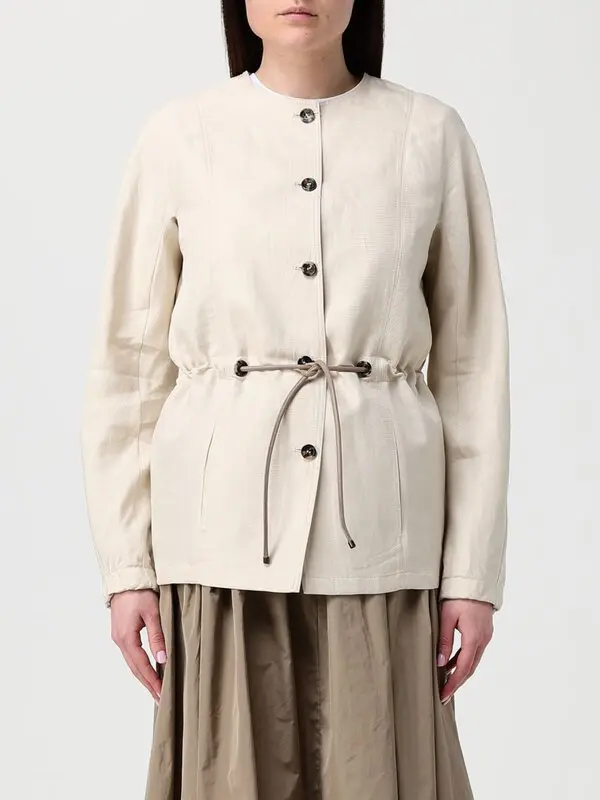 Max Mara Linen And Silk Jacket With Drawstring
