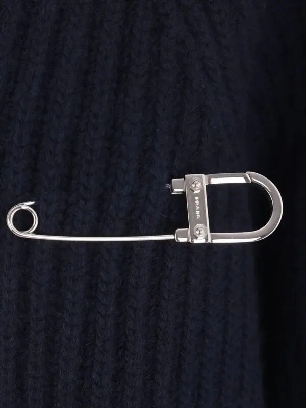 Prada Ribbed-knit Safety-pin Sweater