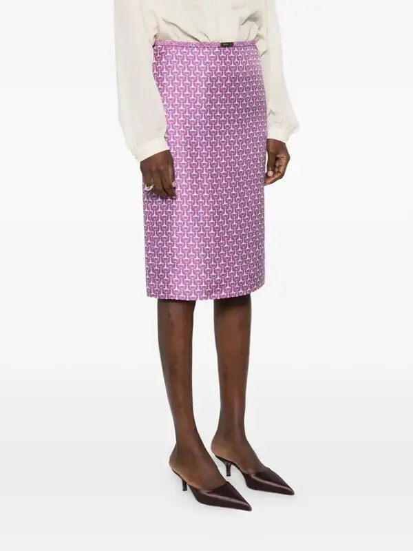 Gucci Horsebit Silk Skirt - Multicolor