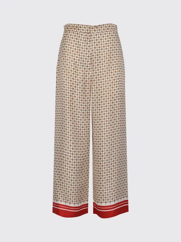 Max Mara Palazzo Trousers In Printed Silk