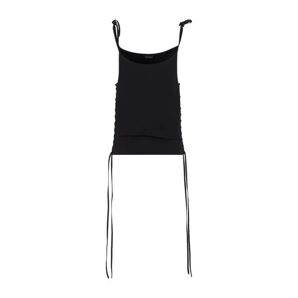 Balenciaga Lace-up Tank Top - Black
