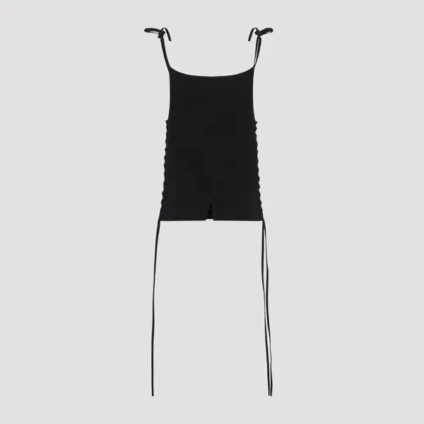 Balenciaga Lace-up Tank Top - Black