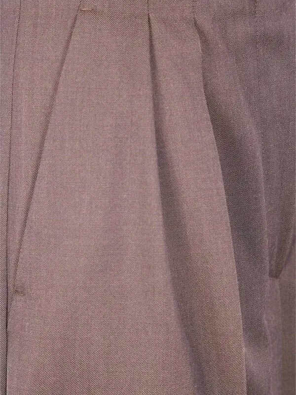 Max Mara Wide Leg Trousers In Virgin Wool - Cream