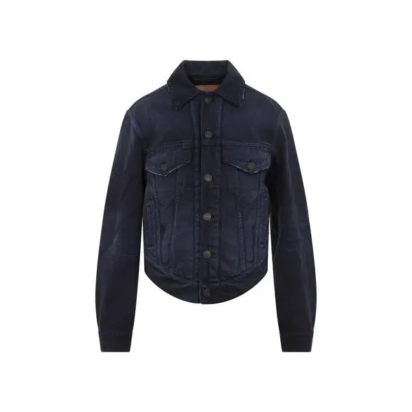 Balenciaga Curved Waistband Jacket - Blue