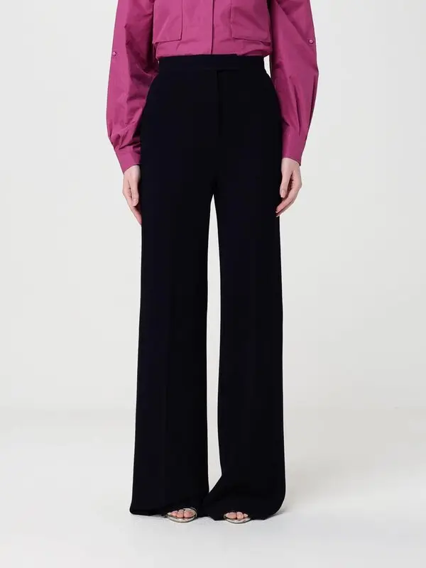 Max Mara Attinia Wool Palazzo Trousers - Blue