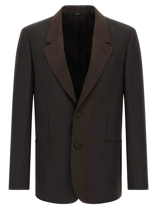 Fendi Crepe Wool Blazer - Brown