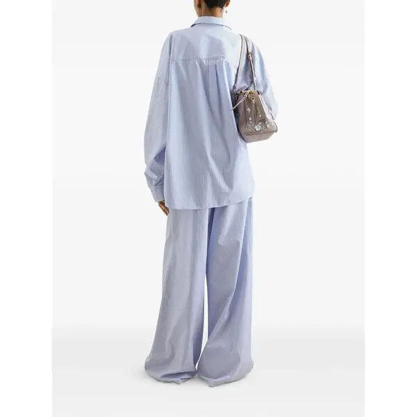 Dolce & Gabbana Striped Oversized Shirt - Blue