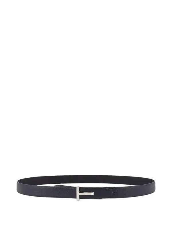 TOM FORD T-buckle Two-tone Grained Leather Belt