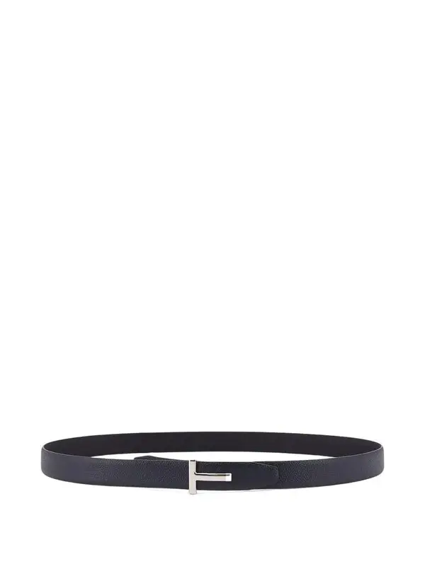 TOM FORD T-buckle Grained Leather Belt - Blue