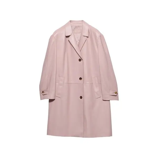 Prada Leather Overcoat - Pink