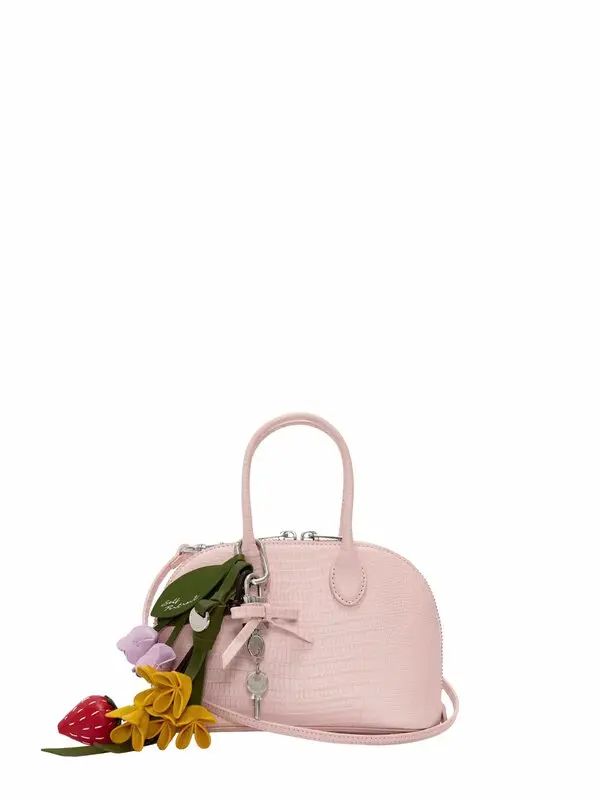 SELF-PORTRAIT Pink Mini Bag With Shoulder Strap And Charms