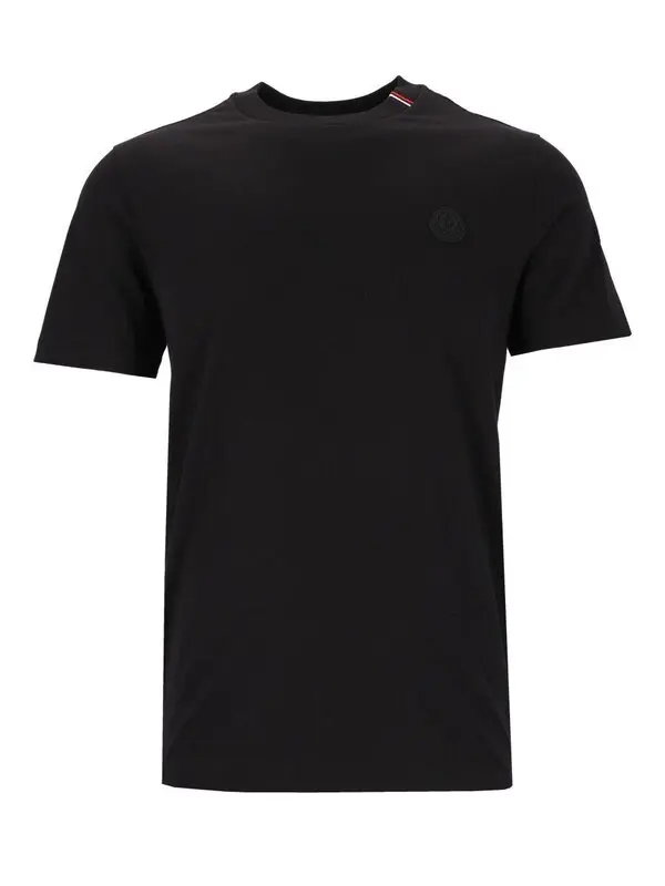 Moncler Short-sleeved T-shirt With Striped Details - Black