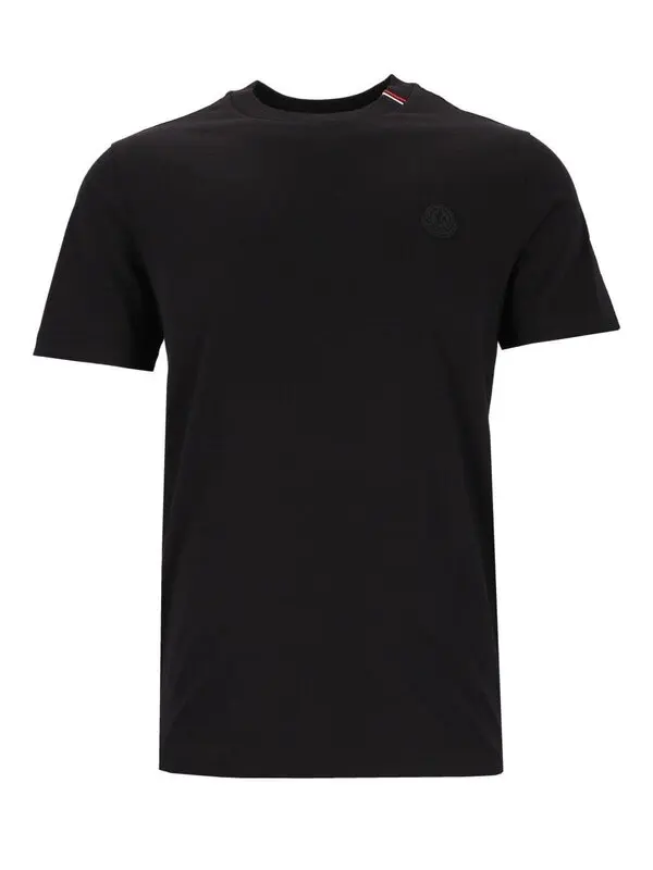 Moncler Short-sleeved T-shirt With Striped Details - Black