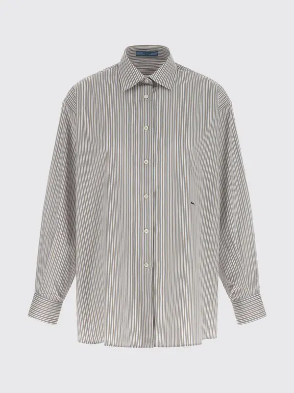 Prada Striped Cotton Poplin Shirt