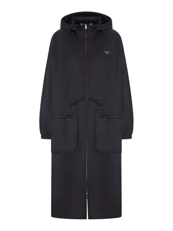 Prada Re-nylon Trench Coat With Hood
