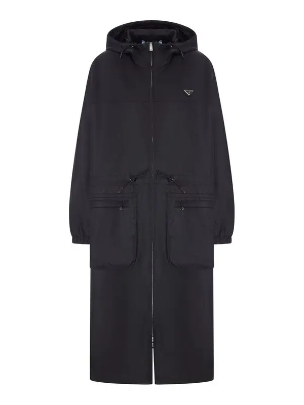 Prada Re-nylon Trench Coat With Hood