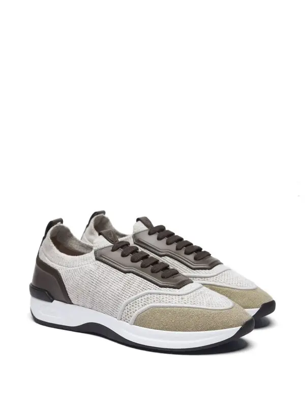 Brioni Cotton And Linen Blend Sneakers - Multicolor