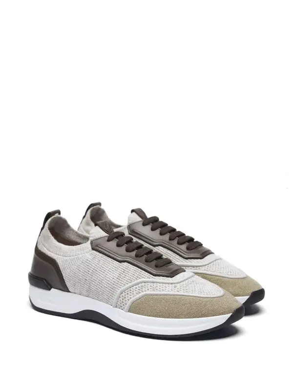 Brioni Cotton And Linen Blend Sneakers