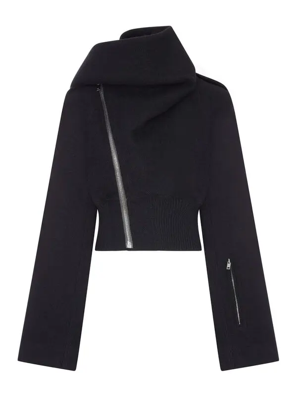 Rick Owens Bomber Scarf Flight In Wool - Black